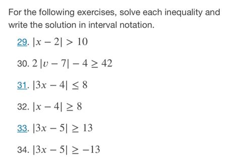 Solved For The Following Exercises Solve Each Inequality Chegg