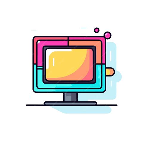 Premium Vector A Colorful Computer Monitor With A Blue And Red Border