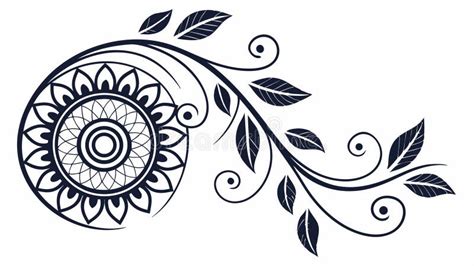 Elegant Ornate Floral Swirl Decorative Nature Design Vector Design Generative Ai Stock