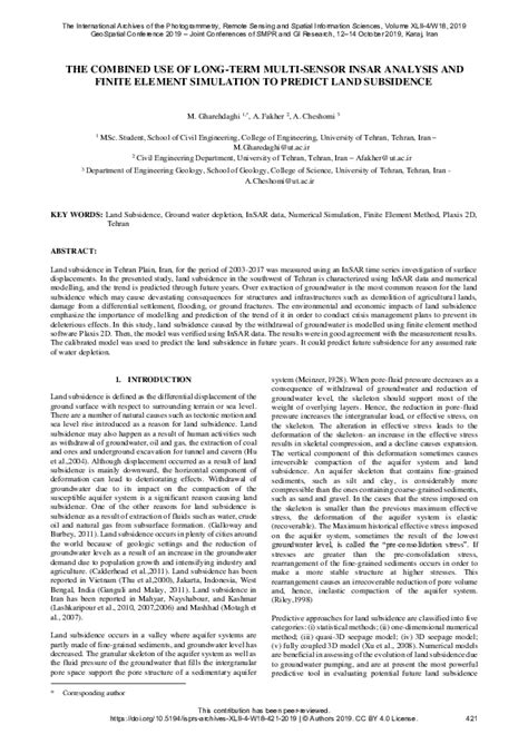 pdf the combined use of long term multi sensor insar analysis and