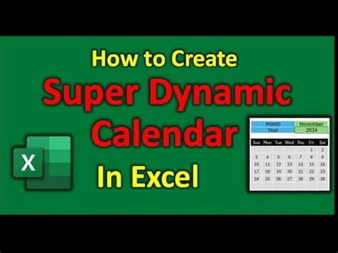 ms how to create a fully dynamic calendar in excel step by step