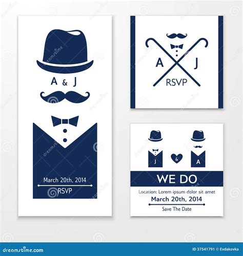 Elegant Invitation For Same Sex Wedding Stock Vector Illustration Of Partner Elegant