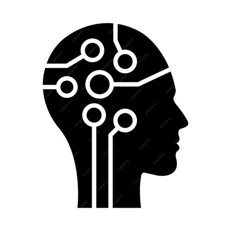 Premium Vector Ai Artificial Intelligence Icon Of Human Face With A Digital Chip On Brain For