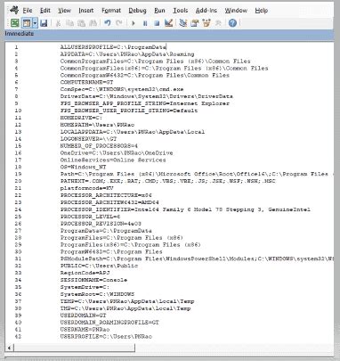 Environment Variables List In Excel VBA Examples VBAF