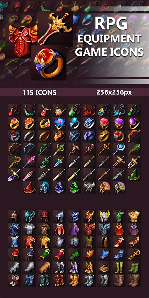 其中包括：rpg Equipment Icon Pack 花瓣网