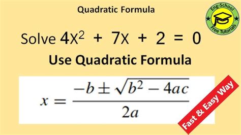 Using The Quadratic Formula Youtube