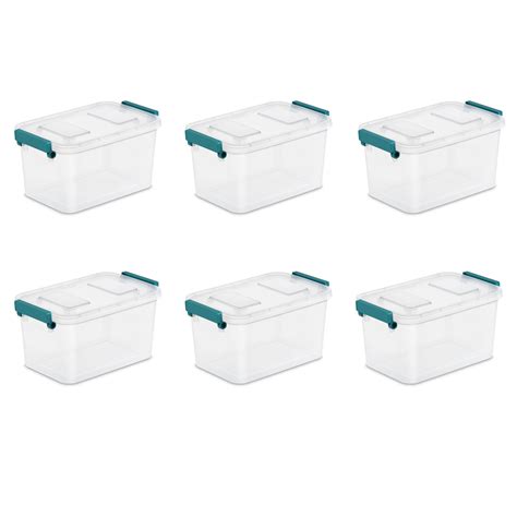 Sterilite 5 5 Qt Modular Latch Box Clear Case Of 6
