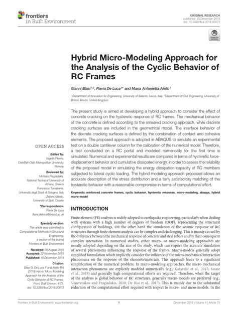 Hybrid Micro Modeling Approach For The Analysis Of The Cyclic Behavior
