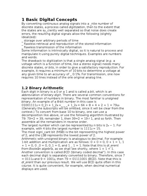 1 Basic Digital Concepts Pdf Electrical Engineering Areas Of