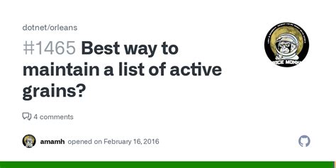 best way to maintain a list of active grains · issue 1465 · dotnet
