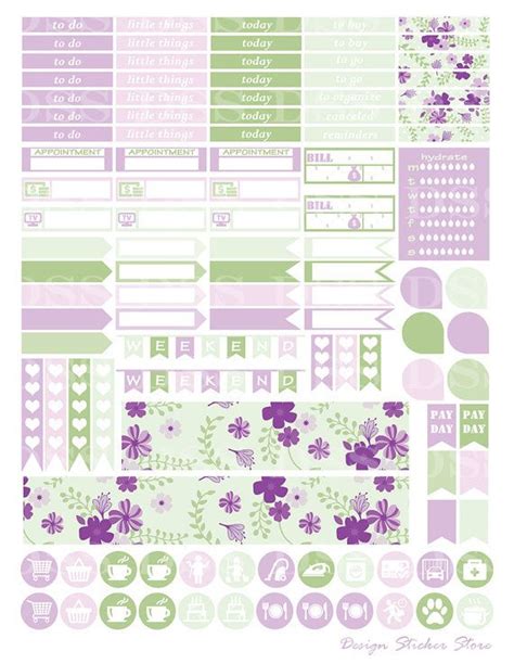 30 Off Sale Printable Violet Planner Stickers