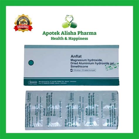 Jual Anflat Tablet Kunyah Box Isi 100 Strip Isi 10 Obat Maag Dan Kembung Shopee Indonesia