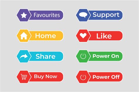 Web Button Collection Set Vector Art At Vecteezy