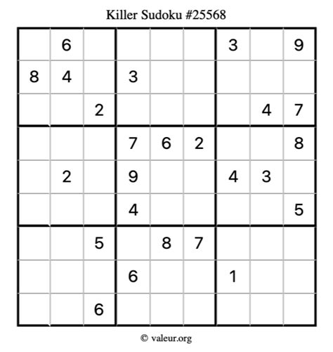 Killer Sudoku Puzzle 25568