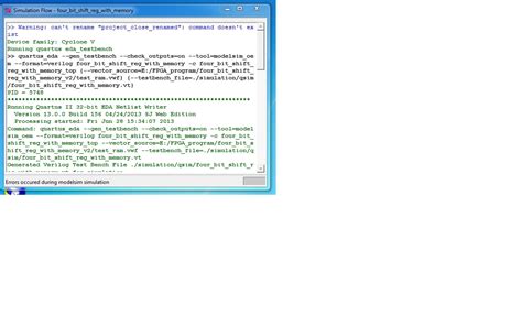 Error Msg When Running The Modelsim Simulation On Quartus II Intel Community