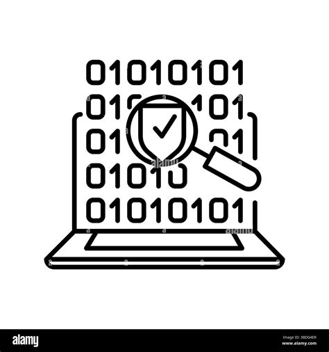 Code Security Analysis Black Line Icon For Digital And Print Projects