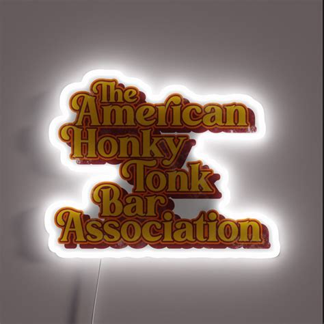 American Honky Tonk Bar Assoc Retro Classic Country Music Design Rgb L