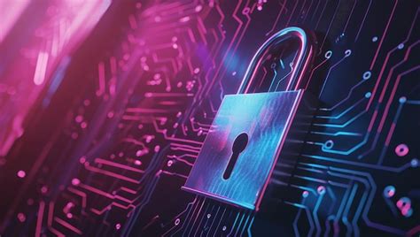 Premium Ai Image Padlock Symbolizing Cyber Security On Vibrant Circuit Board