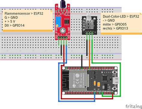 Esp32 Flammensensor And Dual Color Led Technik Blog