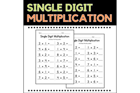 Single Digit Multiplication Graphic By Atlasart Creative Fabrica