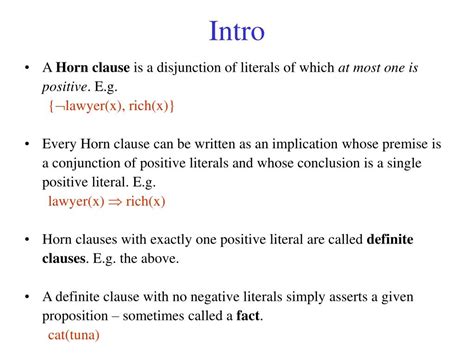 Ppt Horn Clauses Powerpoint Presentation Free Download Id4272215