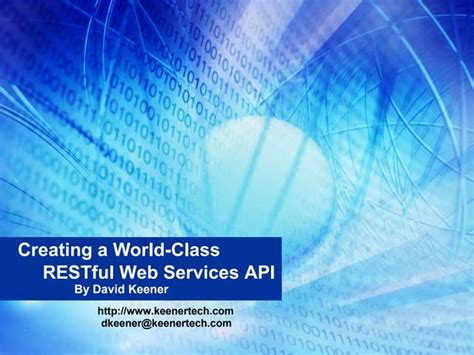 Creating A World Class Restful Web Services Api Ppt Cloud Computing