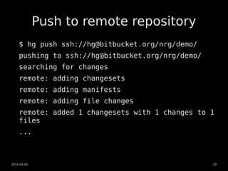Mercurial Modern Source Control Management PPT