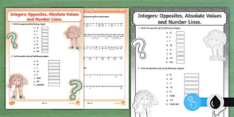 Integers Opposites Absolute Value And Number Lines