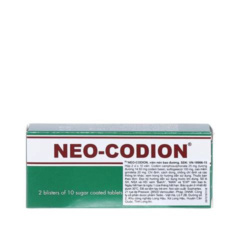 Neo-Codion (2 vỉ x 10 viên/hộp)