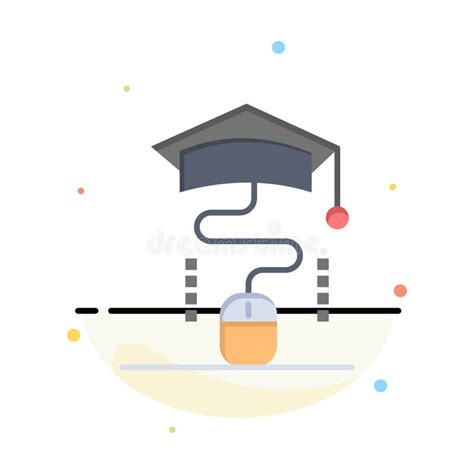 Mouse Graduation Online Education Abstract Flat Color Icon Template