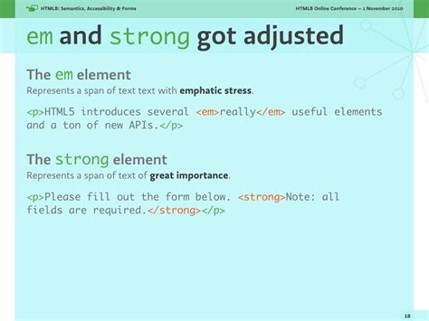 Ppt Html5 Semantics Accessibility And Forms Carsonified Html5 Online