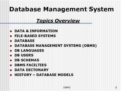 database management system dbms introductory concepts week 1 dbms