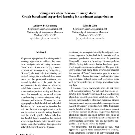 Seeing Stars When There Arent Many Stars Graph Based Semi Supervised