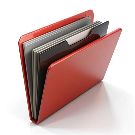 red file folder opened 3d iilustration isolated on white background