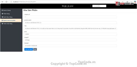 Code Web Shop Thời Trang đơn Giản Aspnet C