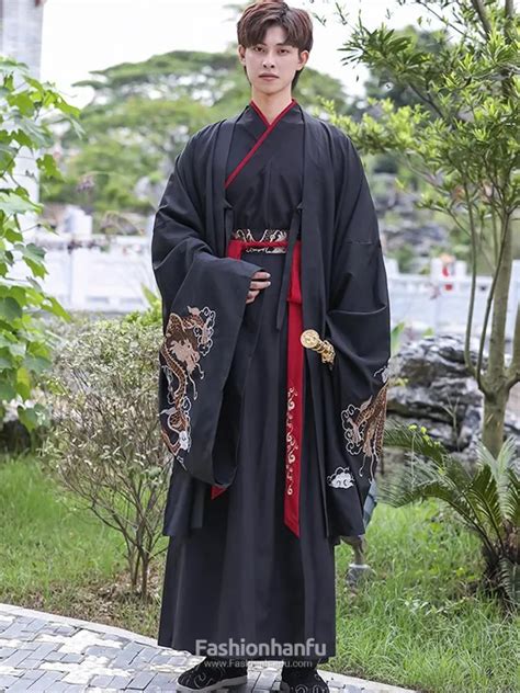 Fashion Hanfu Chinese Ancient Traditional Black Hanfu Male Fashion
