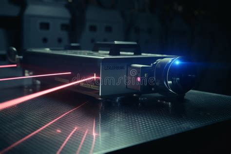 Laser Beams And Laser Technology Concept Generative Ai Stock