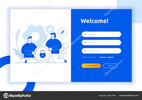 login ui ux design concept and illustration with big modern people