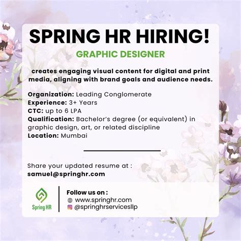 Spring Hr Services Llp On Linkedin Graphicdesigner
