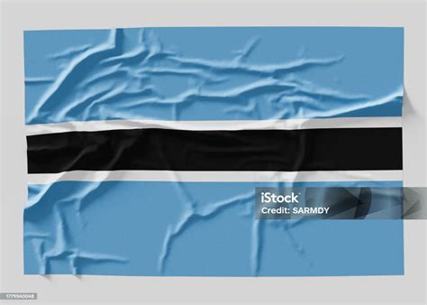 보츠와나의 국기 패브릭 질감 보츠와나 국기는 흰색 배경에 고립되어 있습니다 3d 일러스트레이션 경제에 대한 스톡 사진 및 기타 이미지 Istock