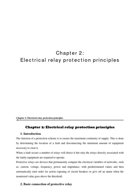 Chapter 2 Electrical Relay Protection Principles Download Free Pdf Relay Electromagnetic