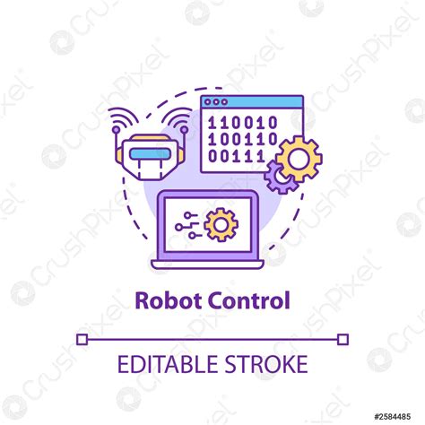 Robot Control Concept Icon Robotics System Idea Thin Line Illustration
