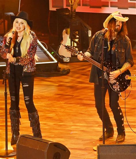 billy ray cyrus and firerose attend acm honors after tish s wedding