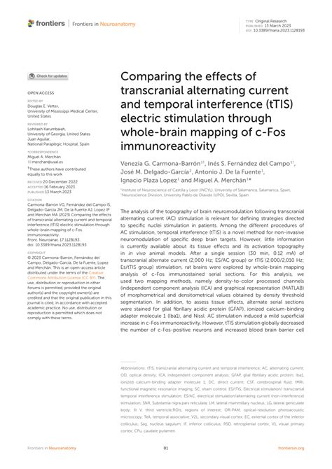 Pdf Comparing The Effects Of Transcranial Alternating Current And Temporal Interference Ttis
