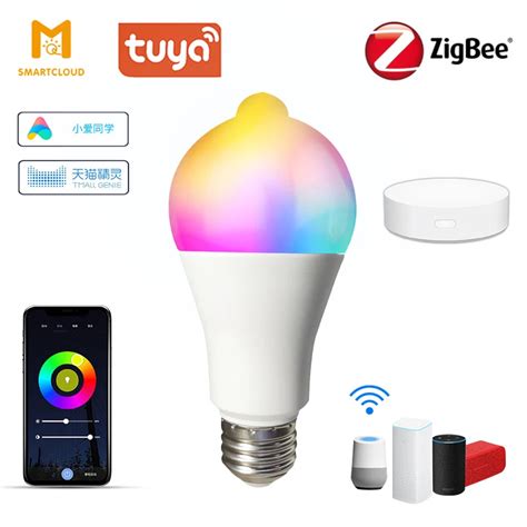 Tuya 와이파이 스마트 전구 9w E27e26 Pir 모션 센서 Led 야간 조명 음성 제어 아마존 알렉사와 함께 작동