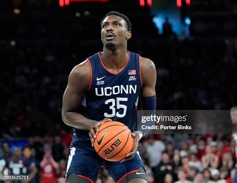 Samson Johnson Of The Connecticut Huskies Shoots A Free Throw In The