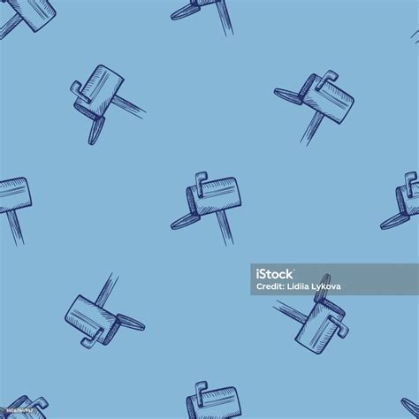 사서함에는 원활한 패턴이 새겨져 있습니다 손으로 그린 스타일의 빈티지 레터 박스 기둥 건축적 특징에 대한 스톡 벡터 아트 및 기타 이미지 기둥 건축적 특징 나무 기둥