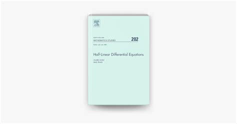 ‎half Linear Differential Equations On Apple Books