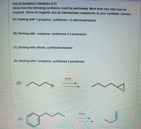 Solved Part Iii Synthesis Sections A F Show How The