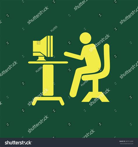 Desktop Computer Operator Icon Stock Vector Royalty Free Shutterstock